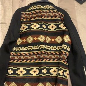 Zara | Jackets & Coats | Zara Embroidered Aztec Tribal Print Moto ...